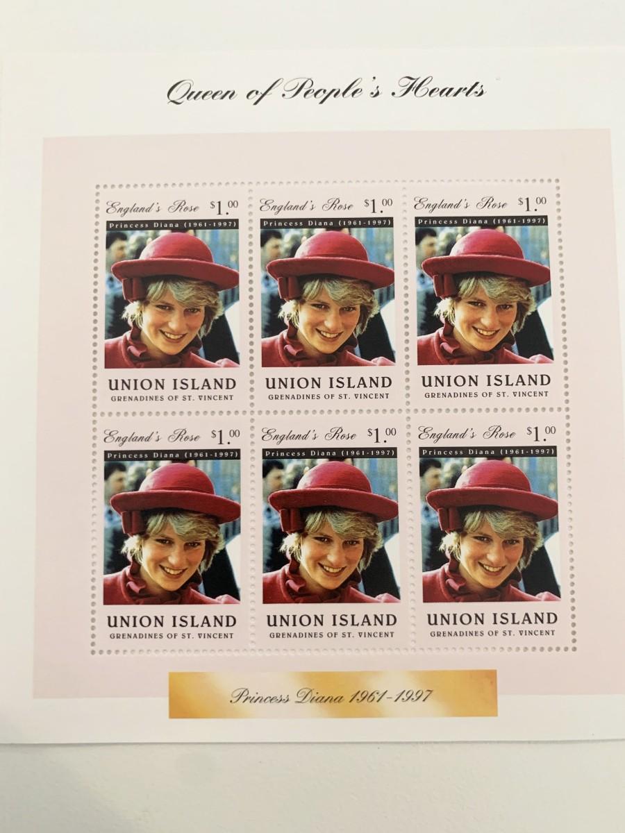 Lady Diana commemorative stamp set | EstateSales.org