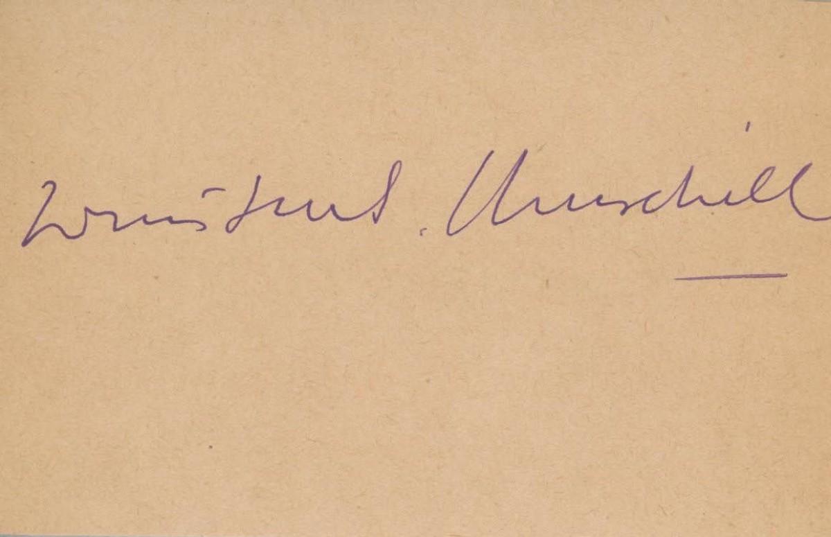 Winston Churchill signature cut. GFA Authenticated | EstateSales.org