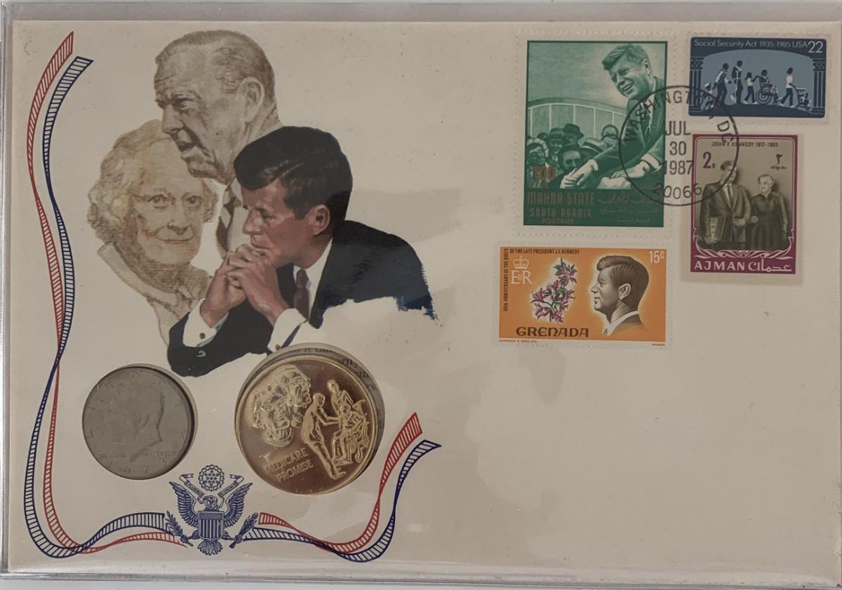 John F. Kennedy commemorative cover with coin | EstateSales.org