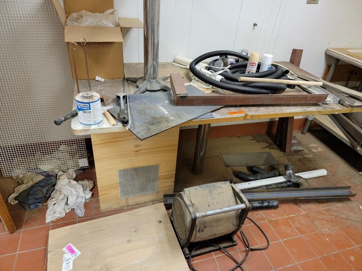 2 tables with misc. steel and plumbing items | EstateSales.org