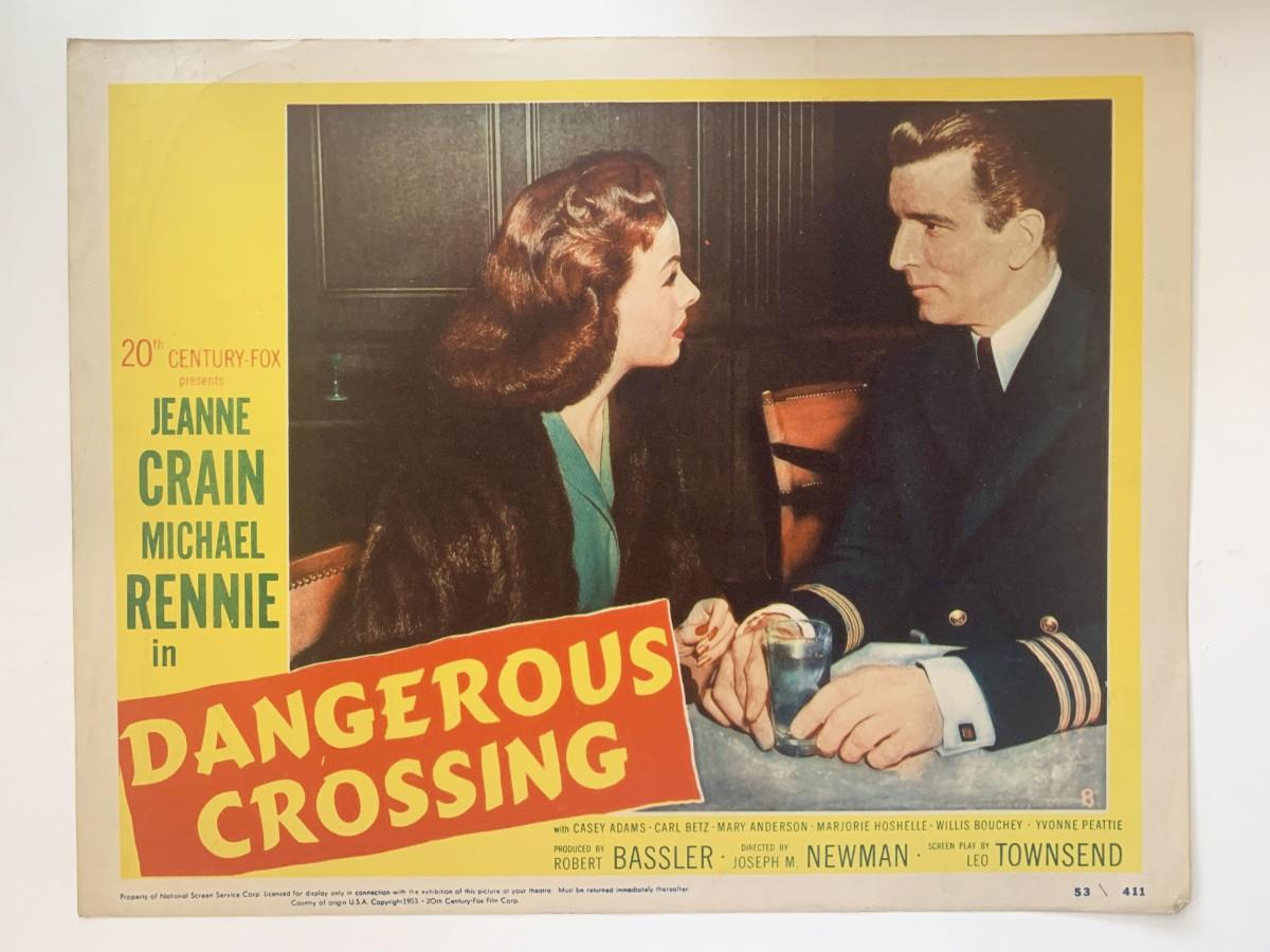Dangerous Crossing original 1953 vintage lobby card on heavy card stock. 11x14 inches ...