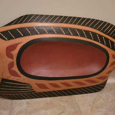 Hand Carved and Painted Salish Halibut by David Louis (BS-DW ...