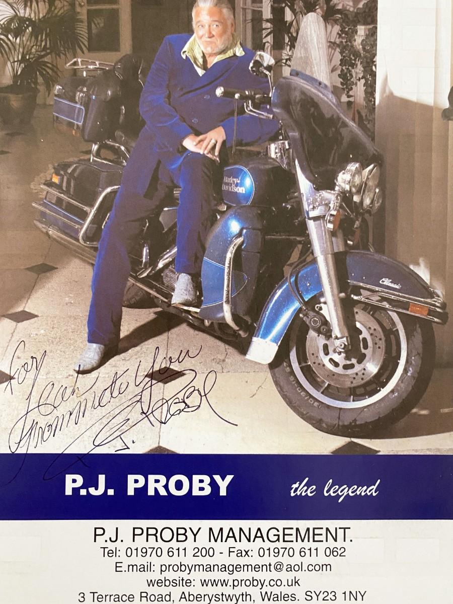 Singer / songwriter P.J. Proby signed postcard | EstateSales.org