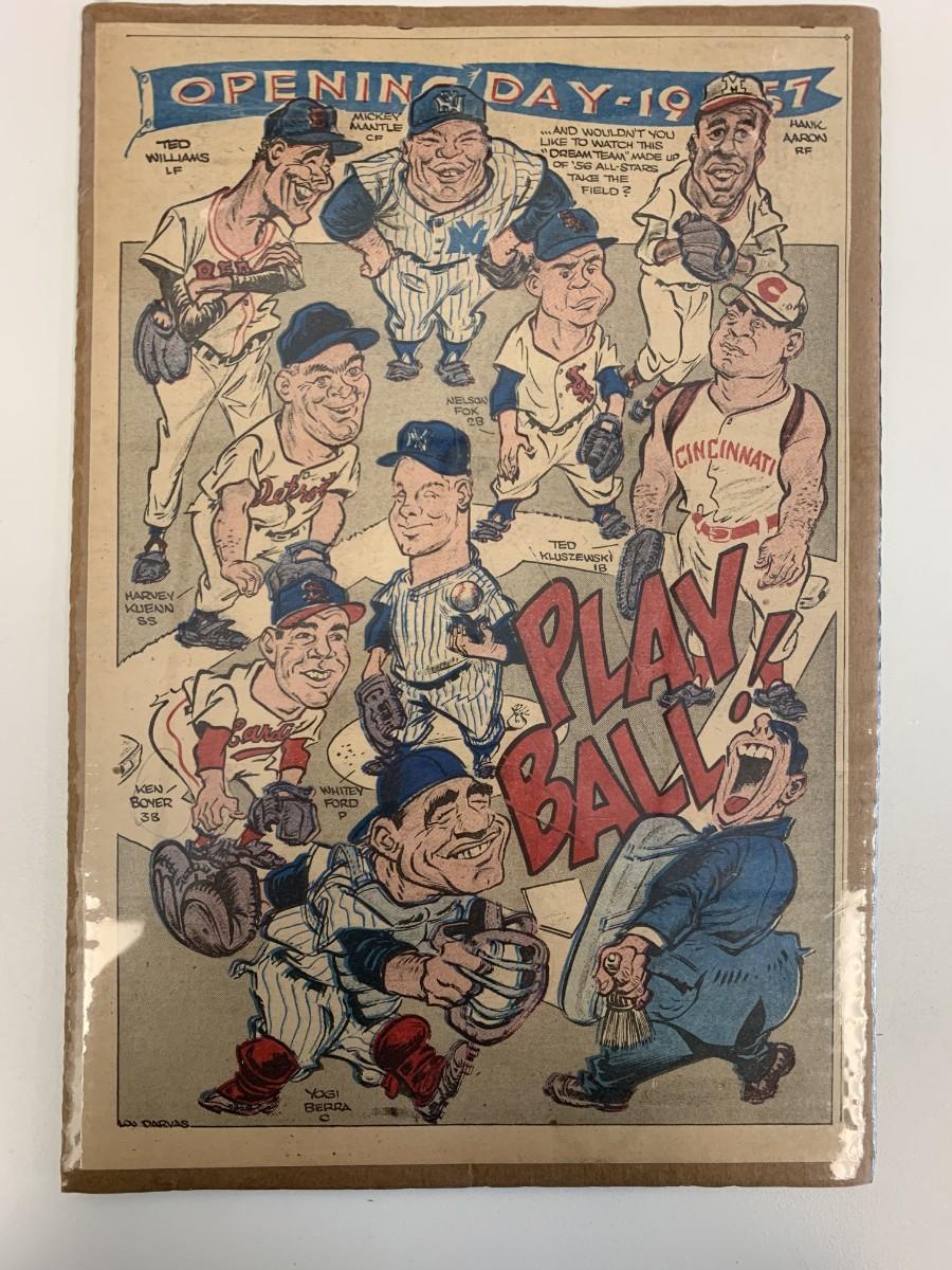 1957 Baseball Opening Day Cartoon | EstateSales.org