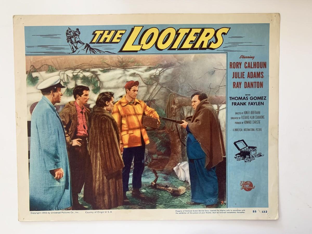 The Looters original 1955 vintage lobby card on heavy card stock. 11x14 ...