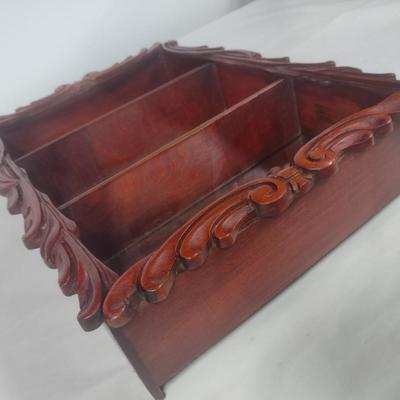 Vintage Mahogany Finish Shadow Box Plate Shelf with Mirrored Back ...