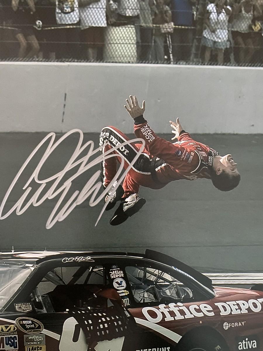Nascar Carl Edwards signed backflip photo | EstateSales.org