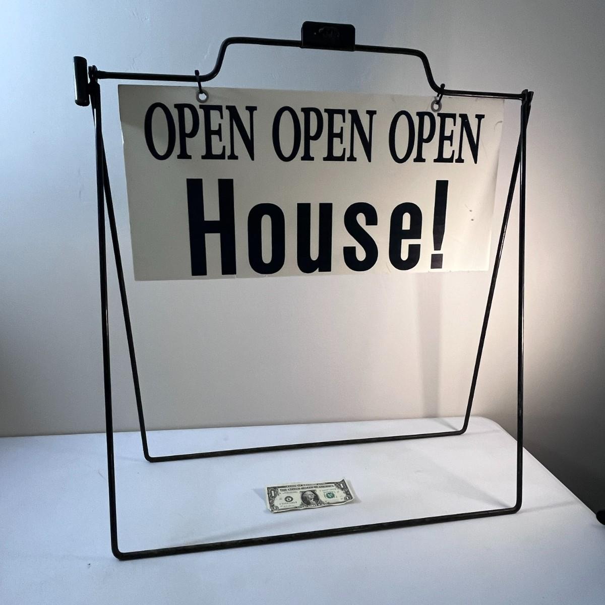 OPEN HOUSE SIGN ON STEEL FRAME SAME ON BOTH SIDES | EstateSales.org