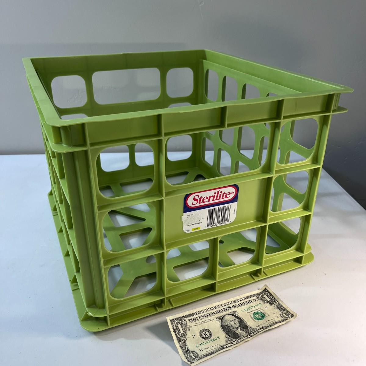 STERILITE LIME GREEN BOX STORAGE CRATE | EstateSales.org