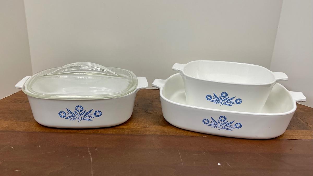 Vintage CorningWare Blue Cornflower Set Of 3 Casserole Baking Dishes ...