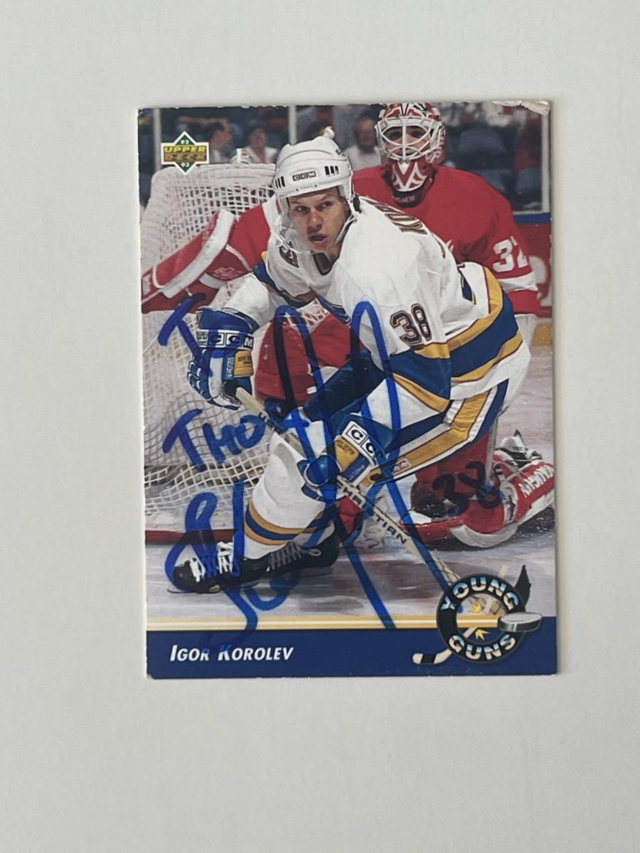 St. Louis Blues Igor Korolev 1992-93 Upper Deck #581 signed trading ...