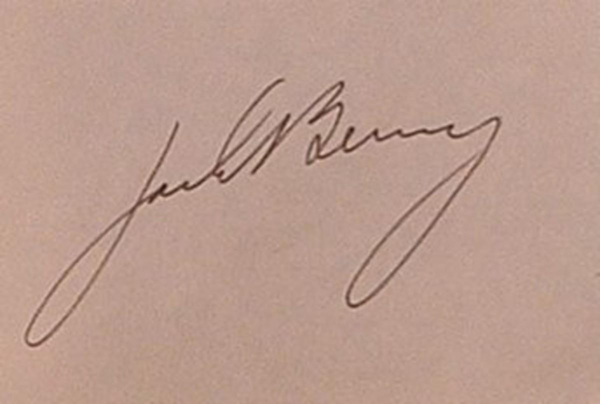 Jack Benny signature slip | EstateSales.org