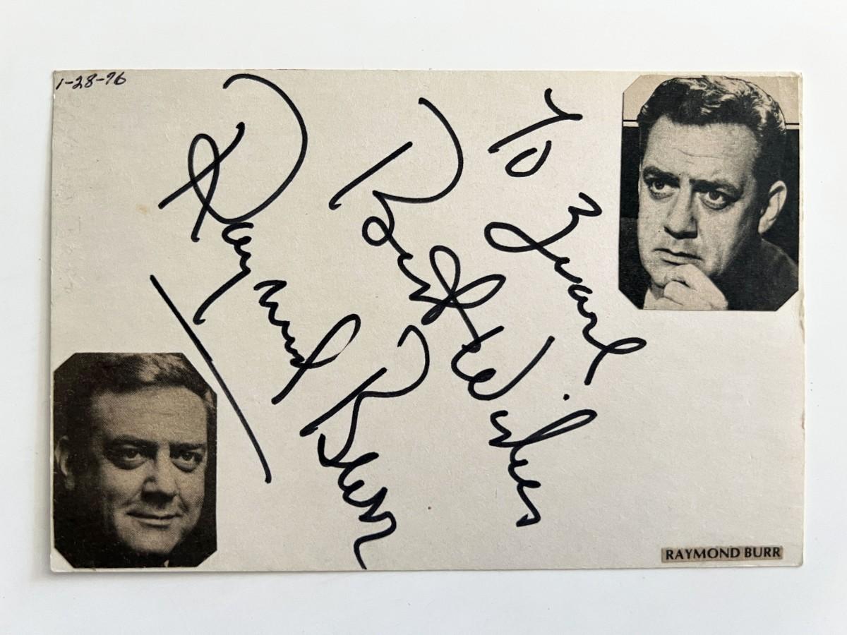 Raymond Burr signed note | EstateSales.org