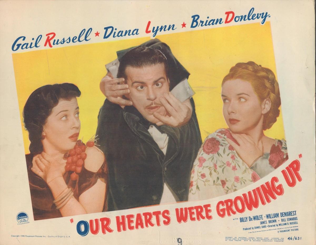 Our Hearts Were Growing Up set of 8 original 1946 vintage lobby cards. 11x14 inches ...