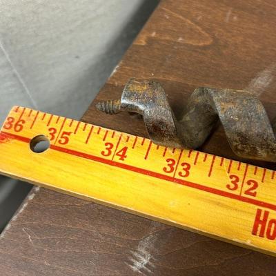 Extra Long Primitive Antique Vintage Hand Crank Manual Boring Bit ...