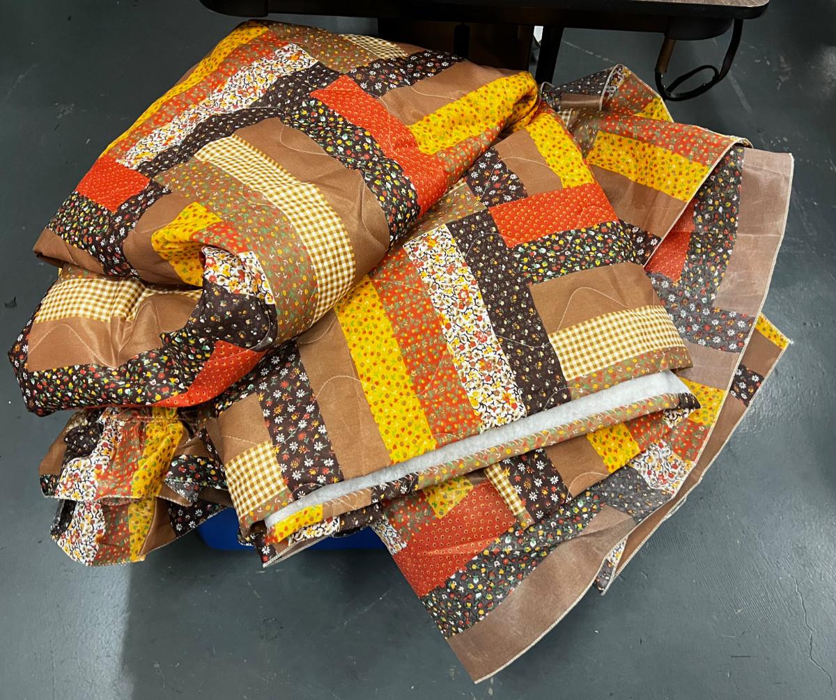 Holly Hobby Gingham: Orange, Brown, Gold Tones. Dacron Bedding Set ...