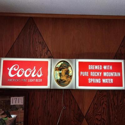 LARGE LIGHTED COORS BEER SIGN | EstateSales.org
