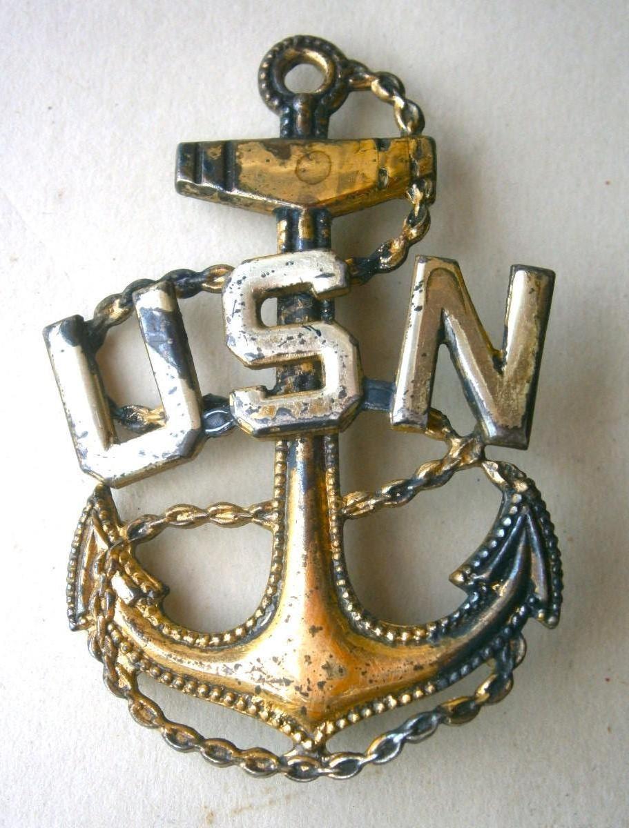 Vintage Sterling Silver US Navy Petty Officer Pin | EstateSales.org