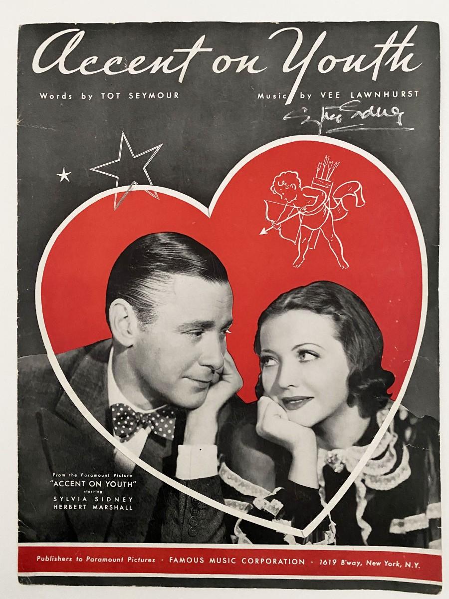 Sylvia Sidney signed music book | EstateSales.org