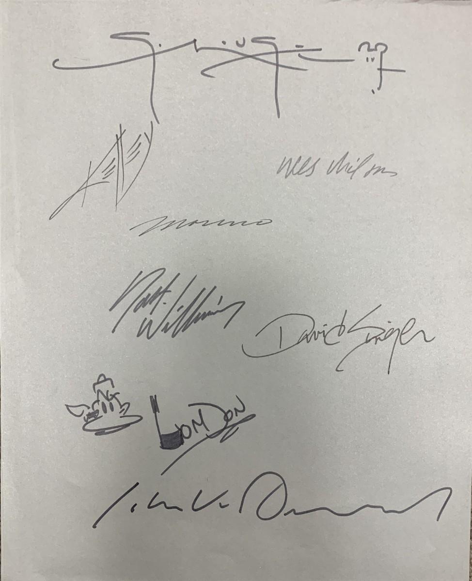 Various artists signed page | EstateSales.org