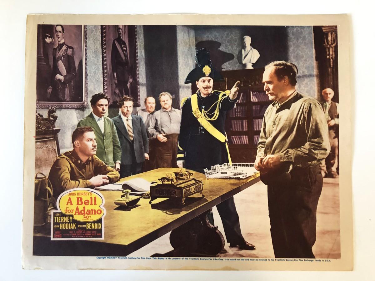 A Bell for Adano original 1945 vintage lobby card on heavy card stock ...