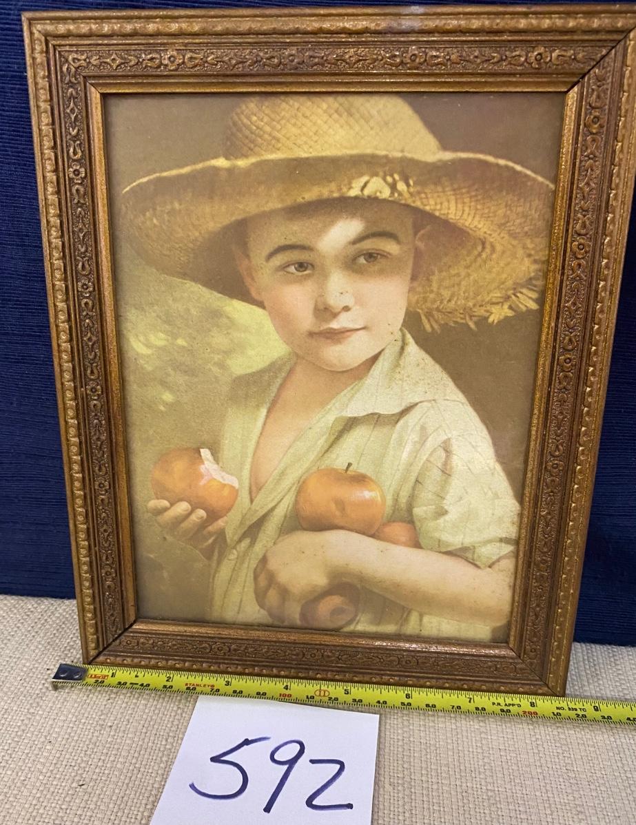 Vintage Child with Apples | EstateSales.org