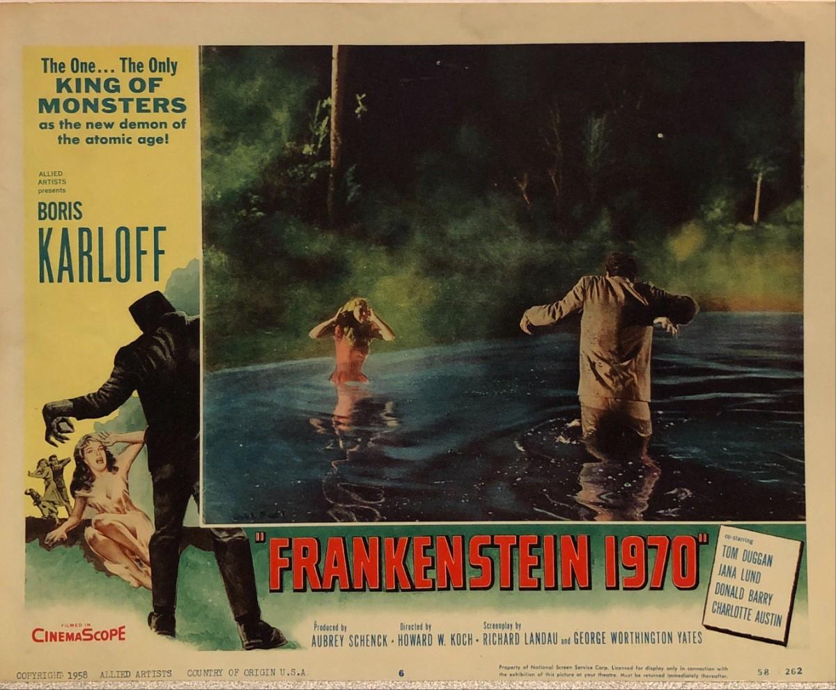 Frankenstein 1970 original 1958 vintage lobby card | EstateSales.org
