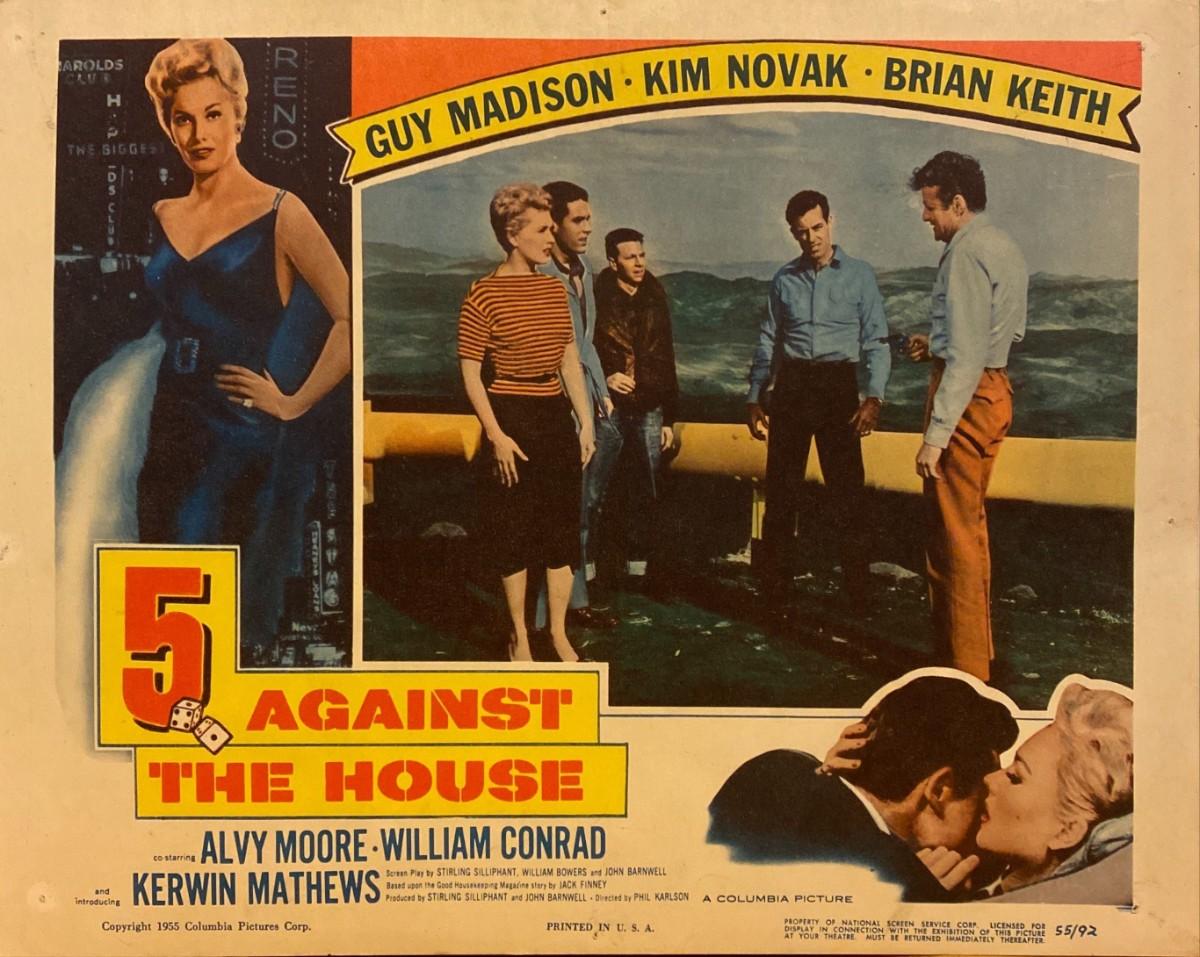 5 Against the House original 1955 vintage lobby card | EstateSales.org