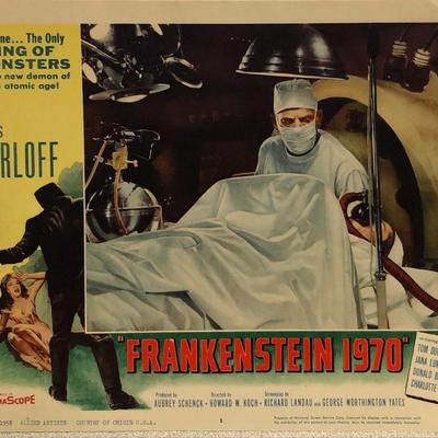 Frankenstein 1970 original 1958 vintage lobby card | EstateSales.org
