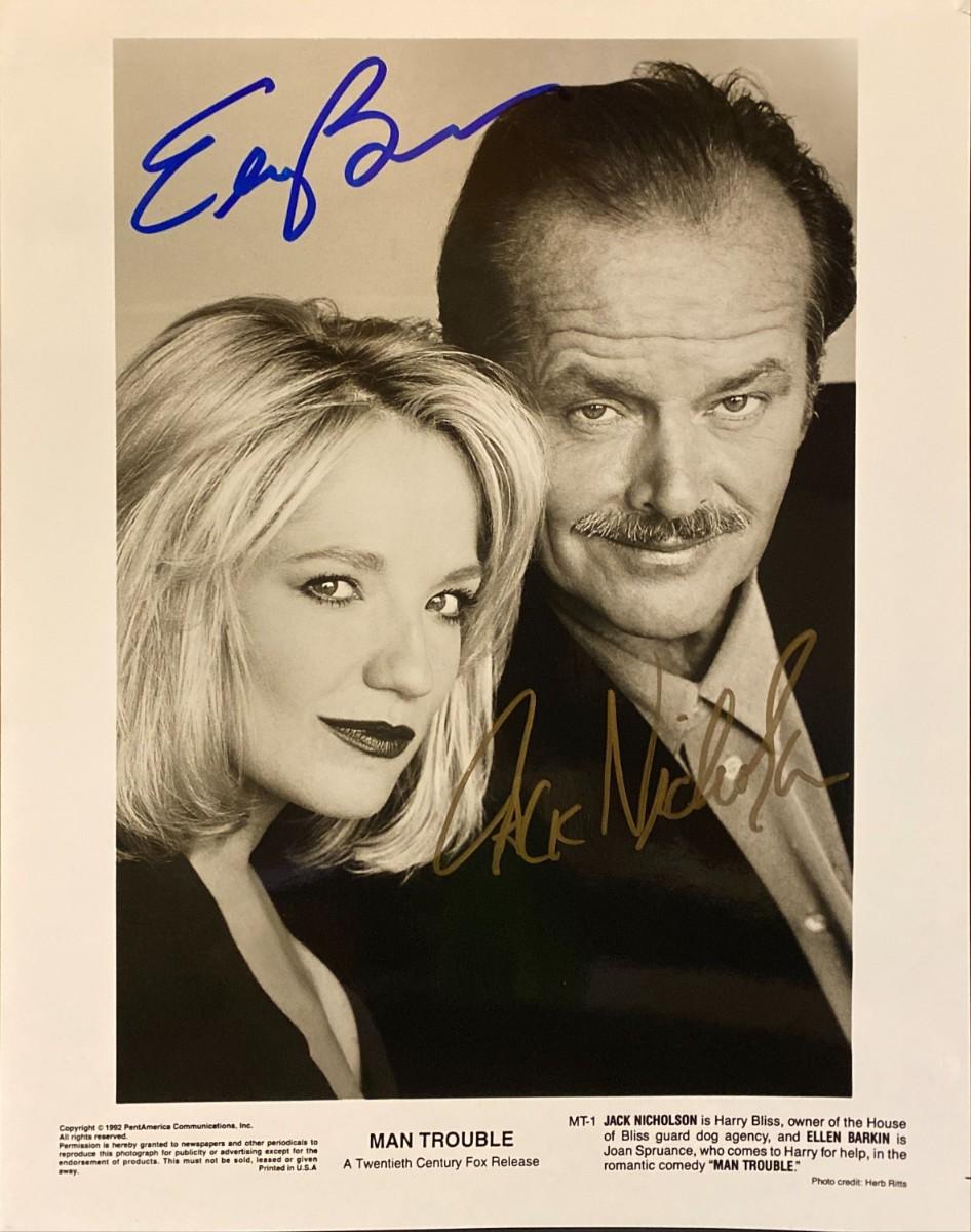 Man Trouble Jack Nicholson and Ellen Barkin signed movie photo ...