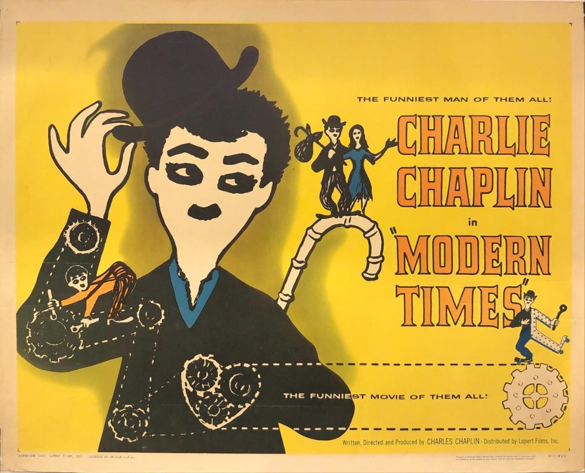 Charlie Chaplin: Modern Times original 1972R vintage display sheet ...