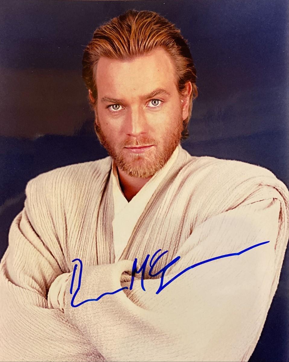 Star Wars Ewan Mcgregor Signed Movie Photo