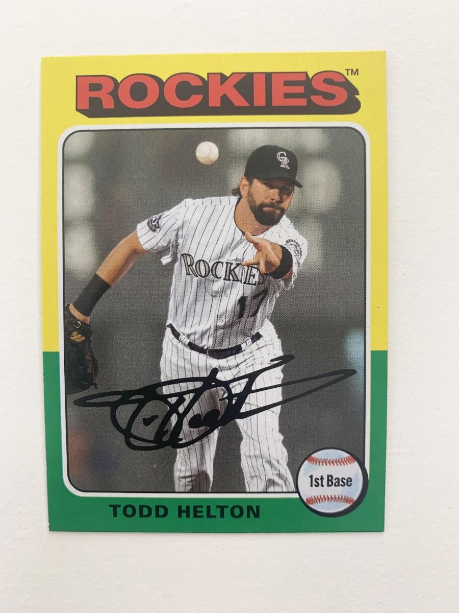 Todd Helton Rockies signed baseball trading card | EstateSales.org