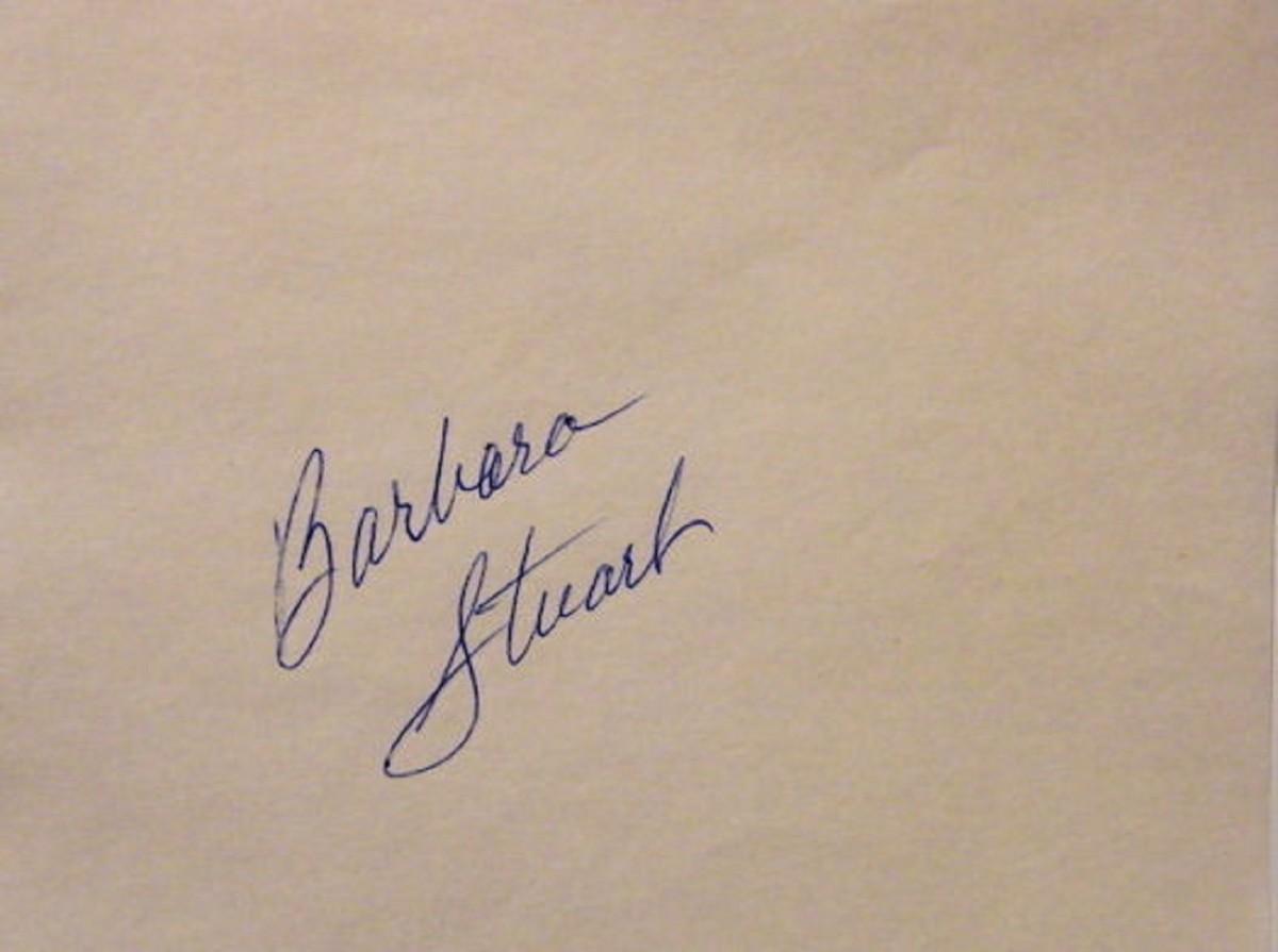 Barbara Stuart signature slip | EstateSales.org
