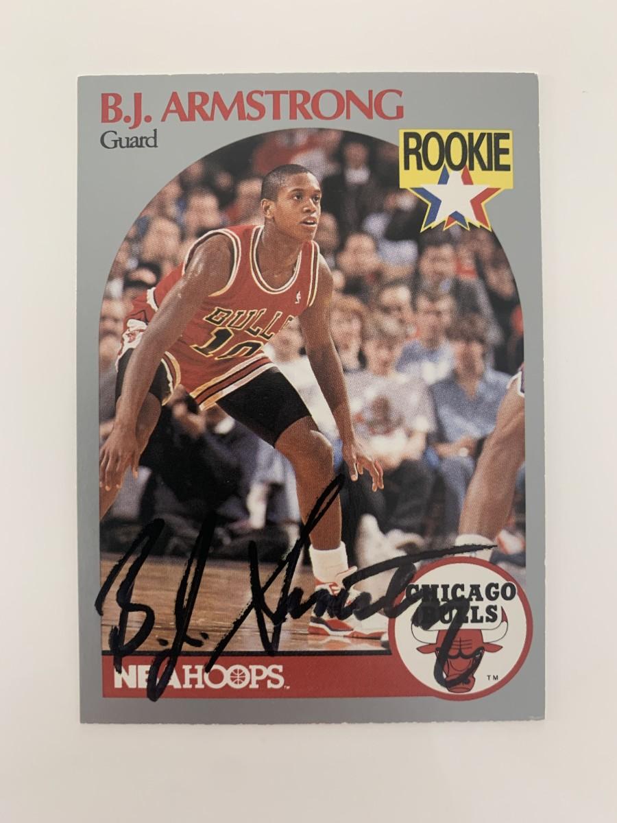 B.J. Armstrong signed basketball card | EstateSales.org