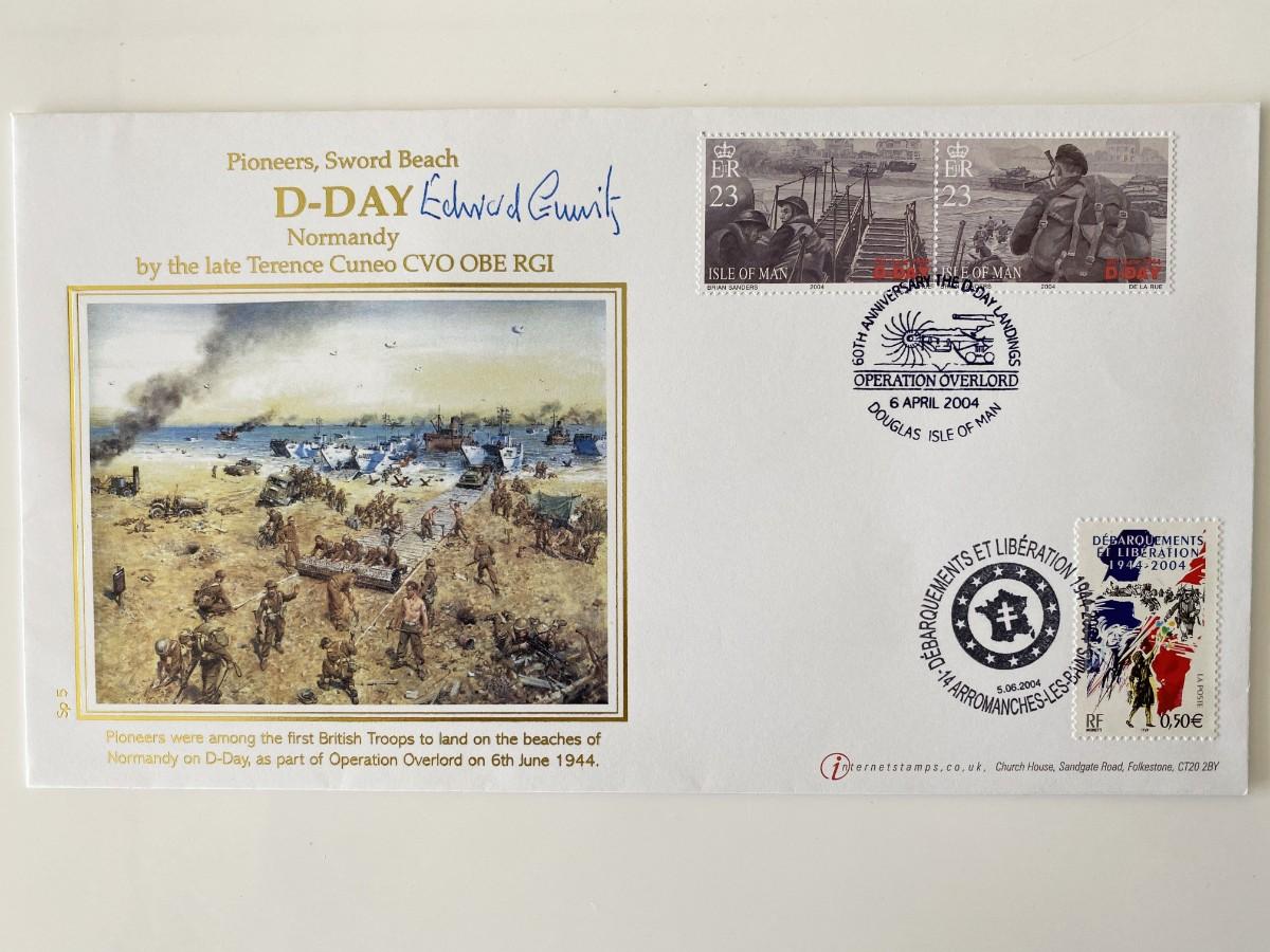 D-Day Normandy Signed 2004 First Day Cover | EstateSales.org