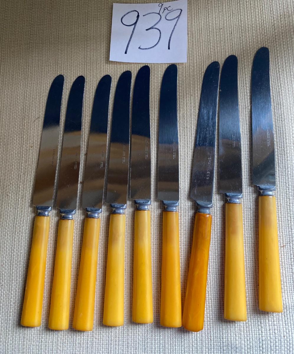 9 Bakelite Stainless Knives | EstateSales.org