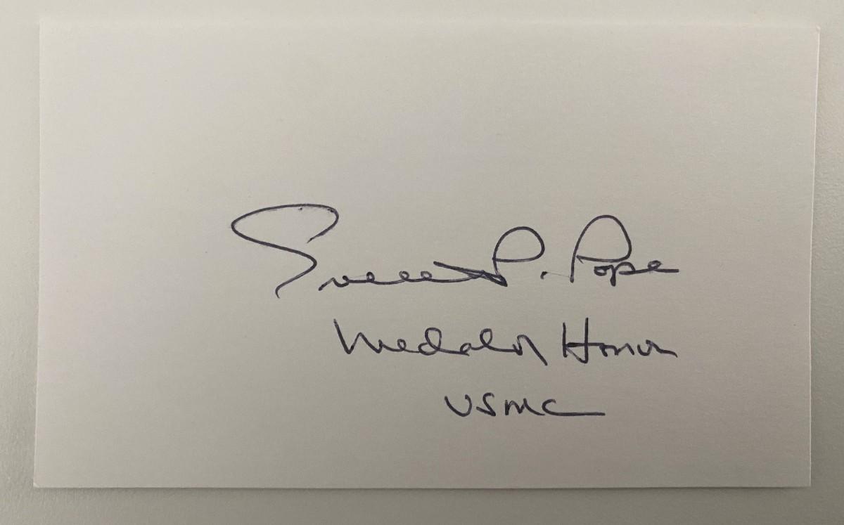 WWII MOH Recipient Major Everett P. Pope Original Signature ...