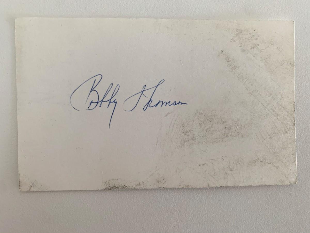 MLB star Bobby Thomson original signature | EstateSales.org