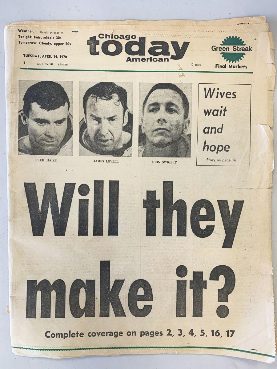 Chicago American Today Original 1970 Vintage Newspaper - Apollo 13 ...