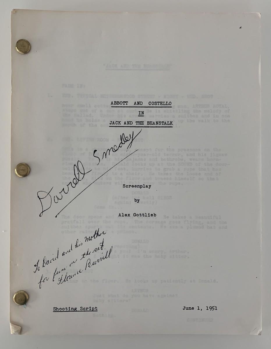 Facsimile Abbott and Costello Jack And The Beanstalk script ...