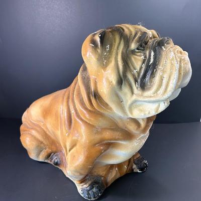 LOT 24: Vintage Chalkware Bulldog Bank | EstateSales.org