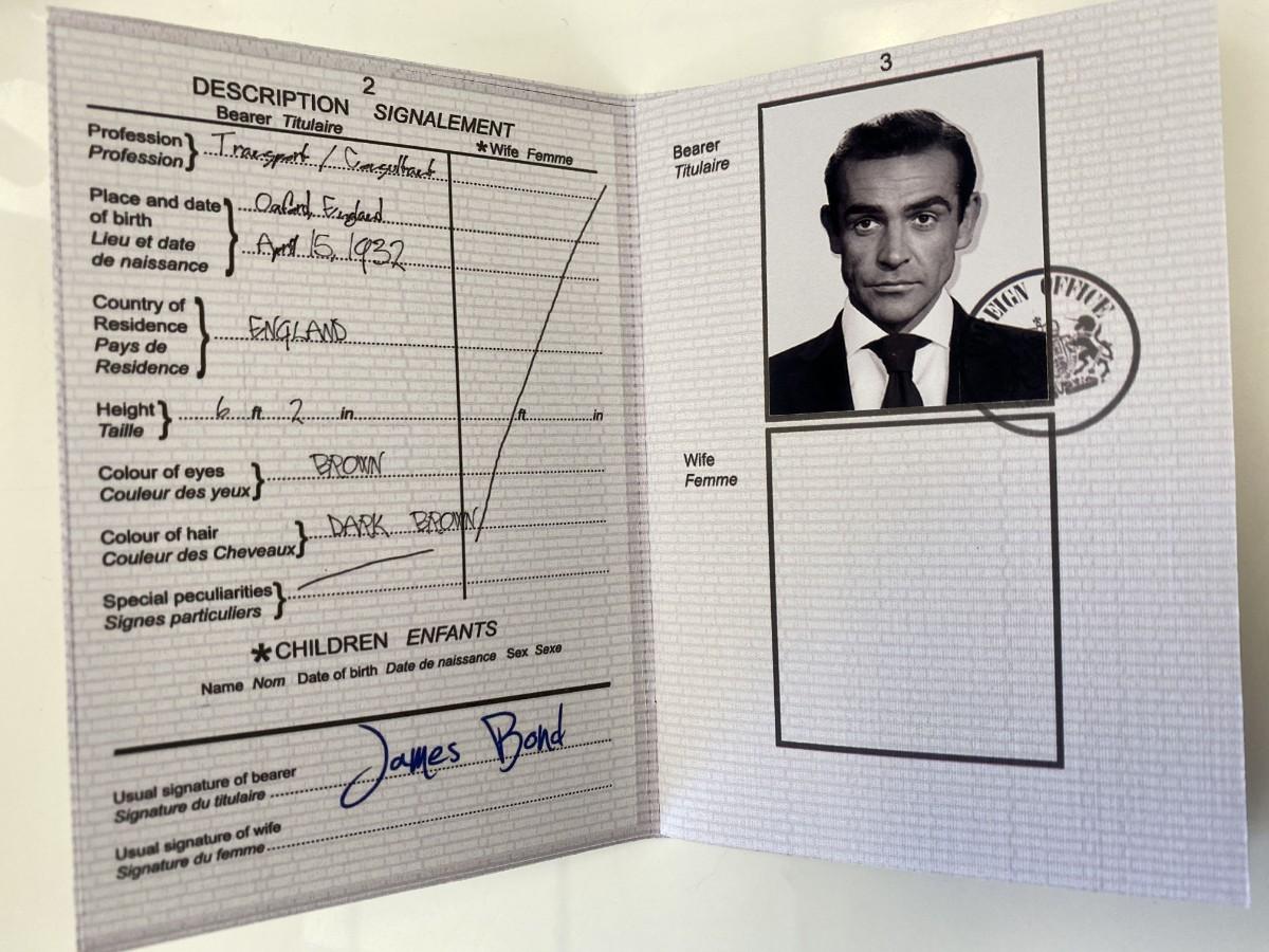 James Bond passport movie prop | EstateSales.org