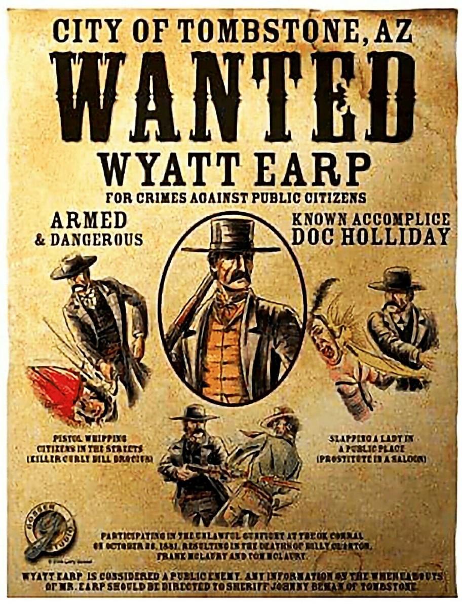 Wyatt Earp Wanted Poster reprint | EstateSales.org