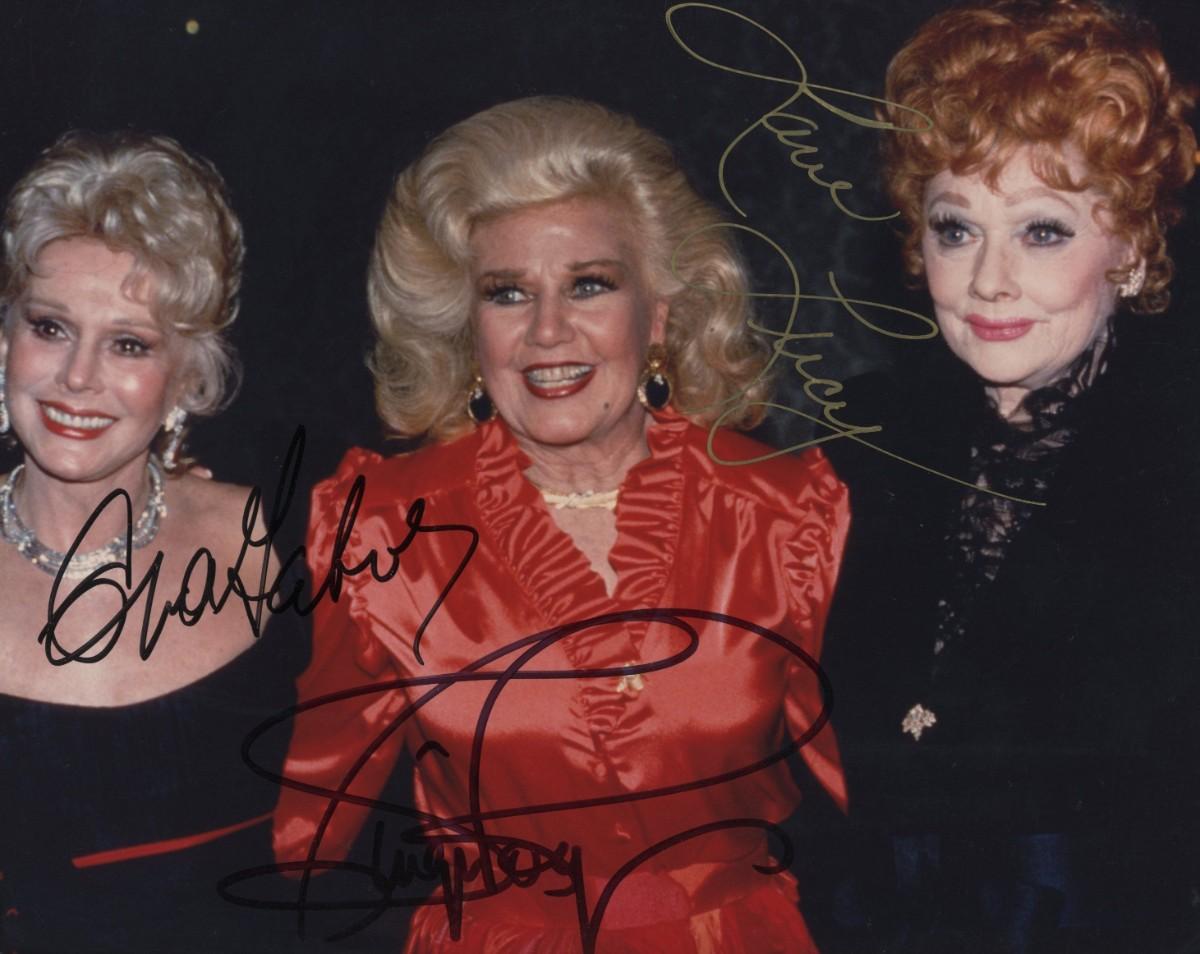 Eva Gabor, Ginger Rogers and Lucille Ball signed photo. GFA ...
