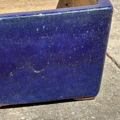 Cobalt Blue Glazed Terra Cotta Planter | EstateSales.org