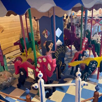 Hand made blue and white carousel | EstateSales.org