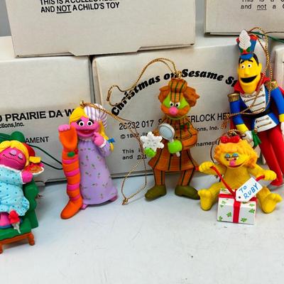 Sesame Street Character Holiday Ornament Lot Betty Lou Ruby Guy Smiley ...