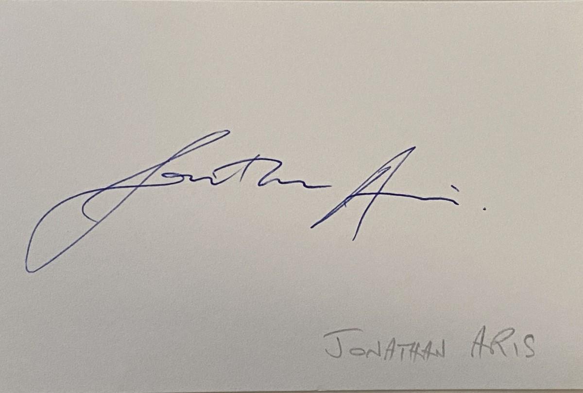 Jonathan Aris original signature | EstateSales.org
