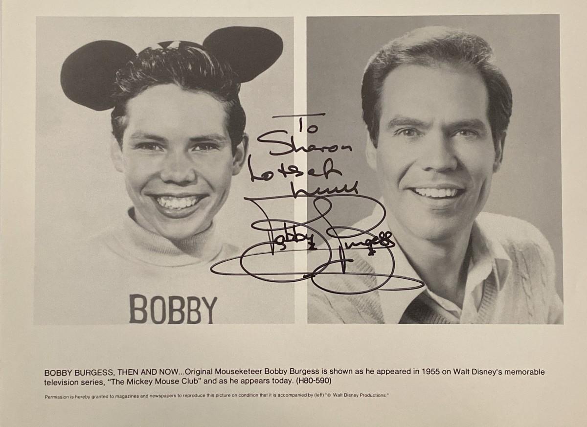 Mouseketeer Bobby Burgess signed photp | EstateSales.org